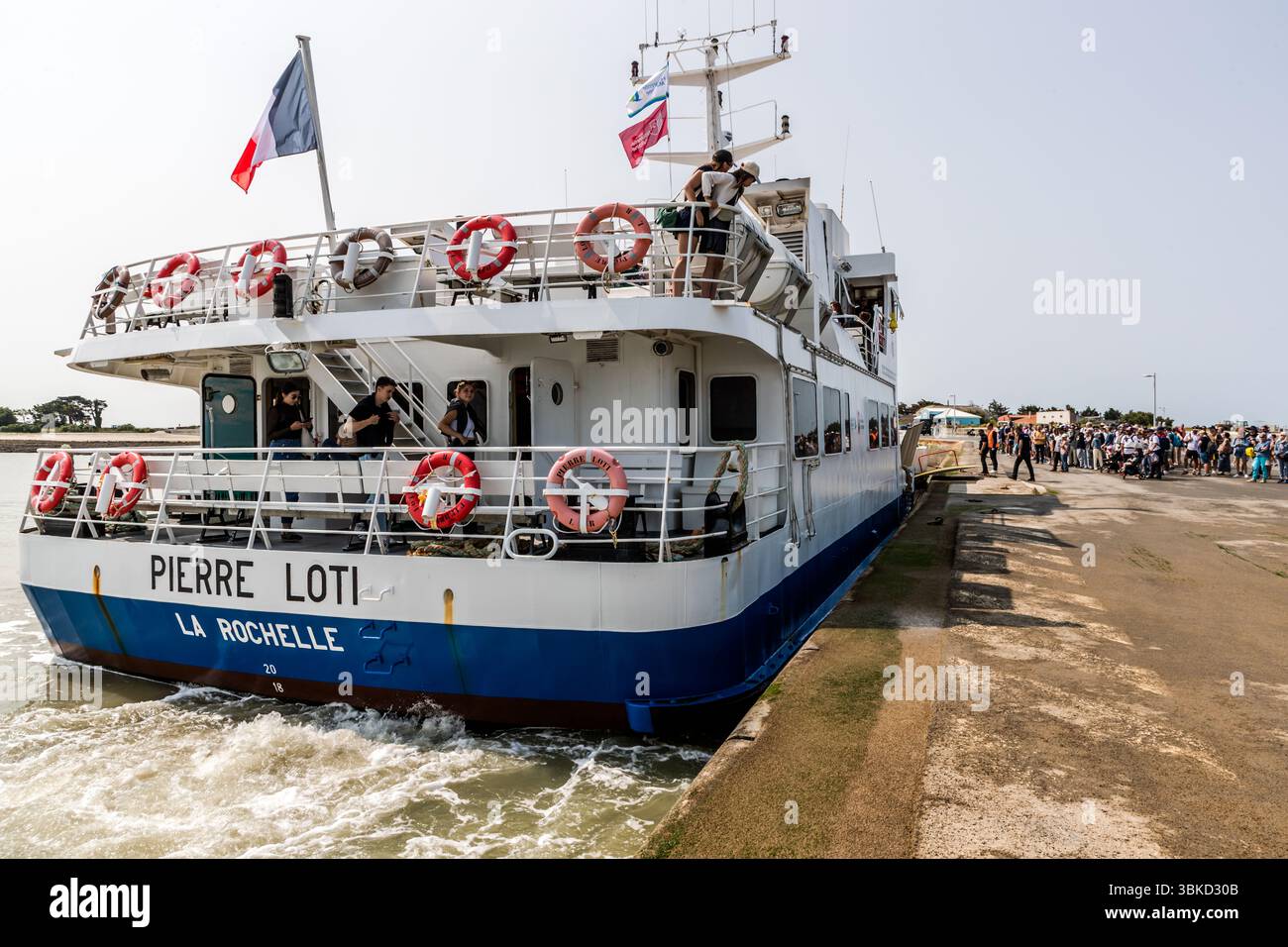 Ferry to the island of Aix in Charente Maritime. The small island has ...