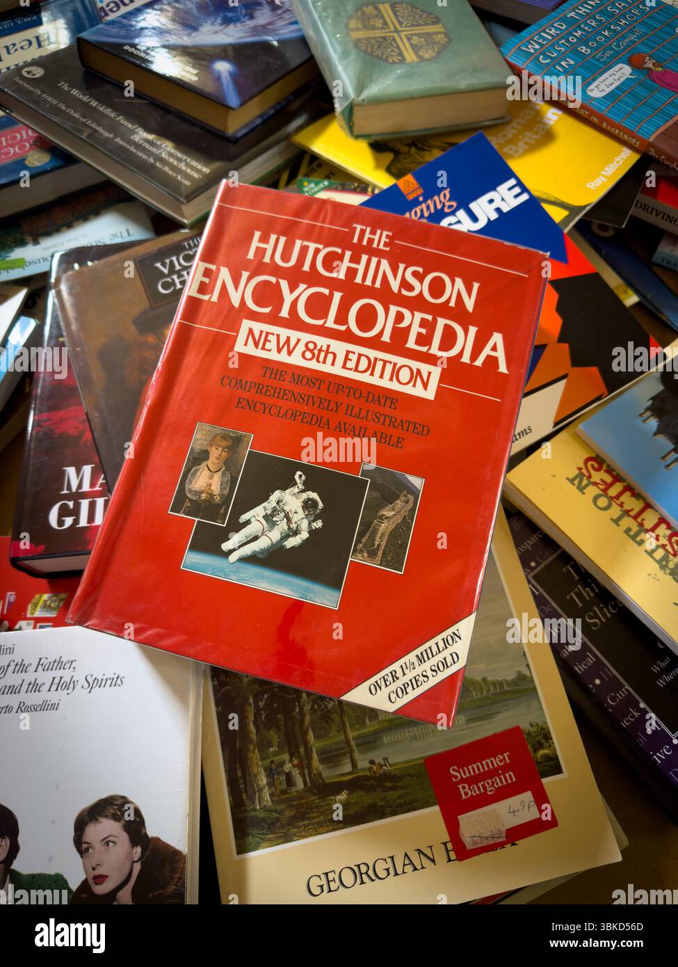 19 June 2025 - Cambridge, UK - An Encyclopedia book standing out in a ...