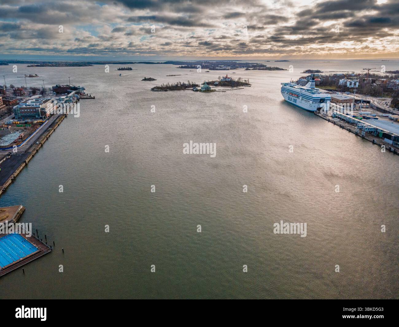 Aerial Panorama of Helsinki Harbor Stock Photo - Alamy