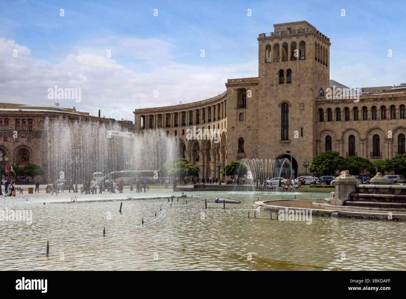 Republic Square in Yerevan is an architectural marvel, featuring pink ...