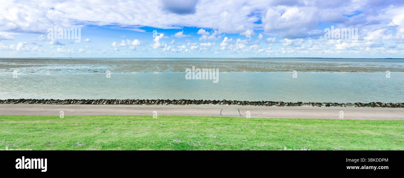 Panorama of Waddenzee/Wadden Sea, Unesco World Heritage, in the ...