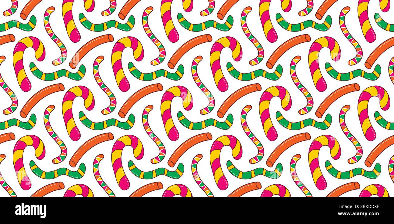 Delicious jelly worms and sweets kid seamless pattern. Loose candies ...