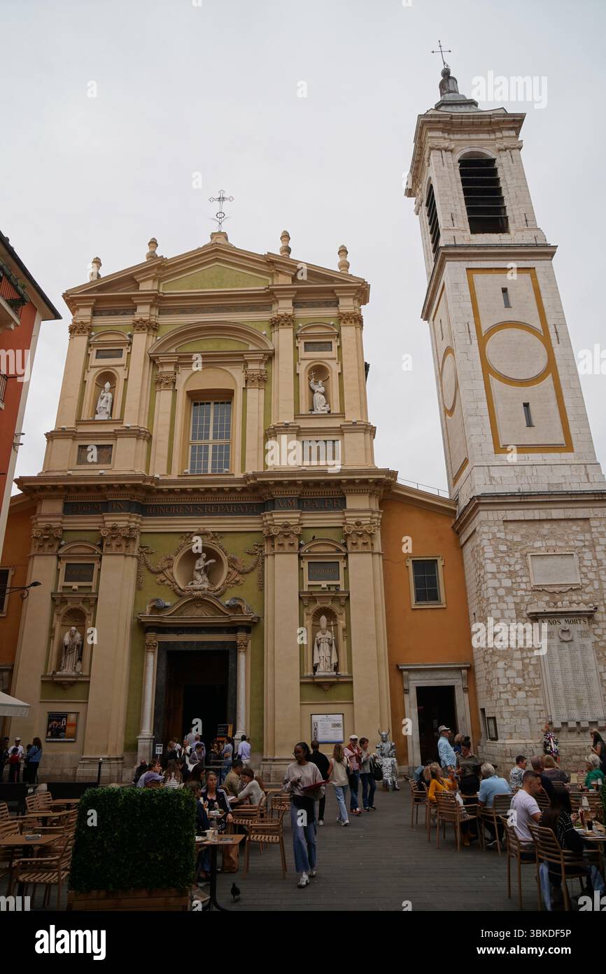 The Facade of the Cathédrale Sainte-Réparate, Nice, France Stock Photo ...