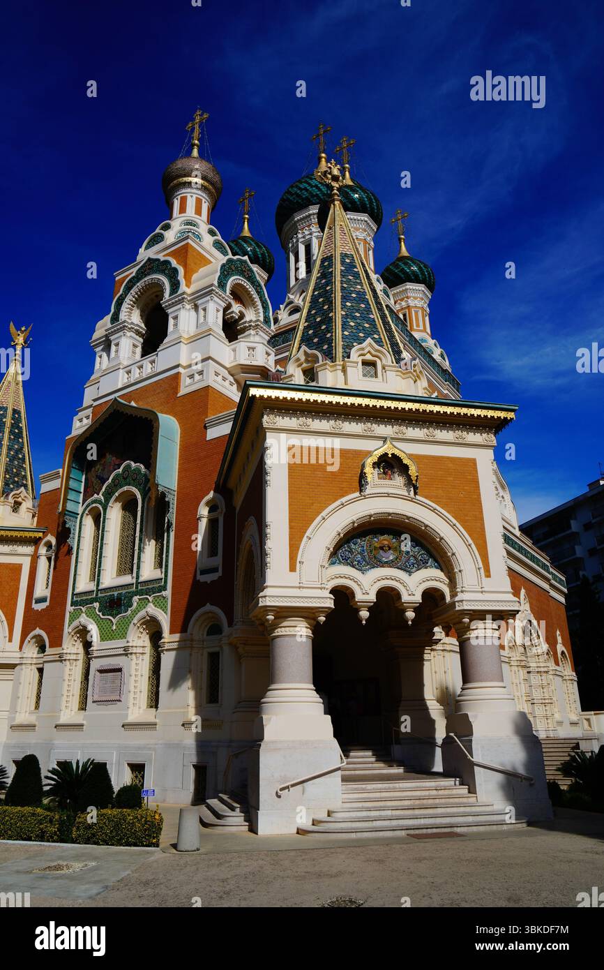 The Facade of the St Nicholas Russian Orthodox Cathedral, Nice, France ...