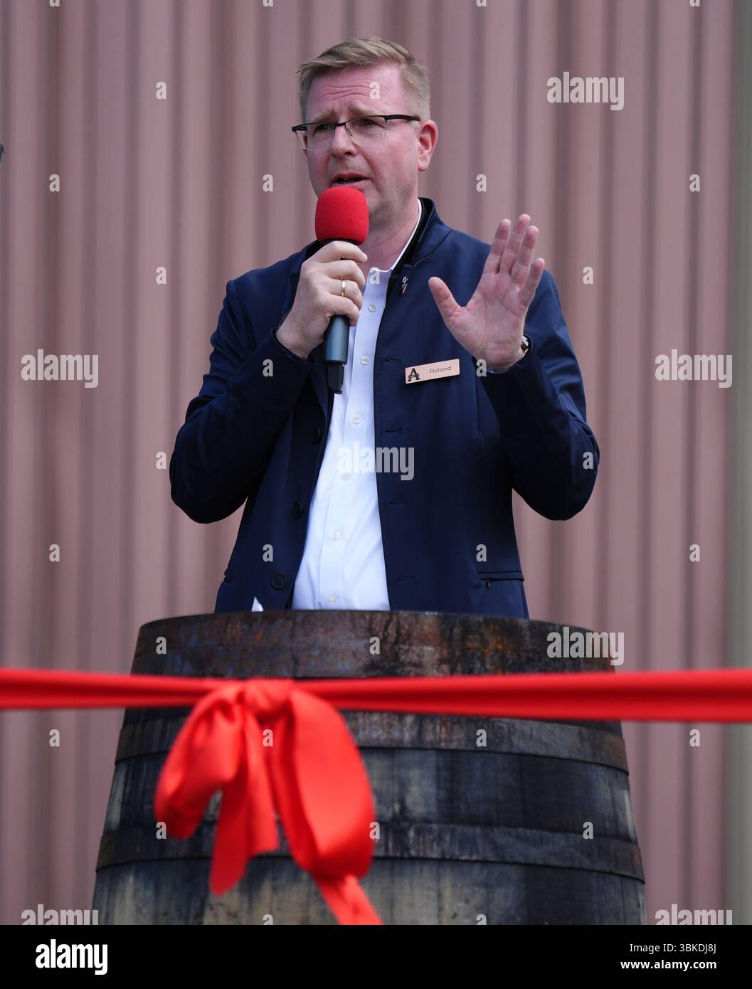 Roland Grain,CEO at the ribbon cutting of the new Ardgowan Distillery ...