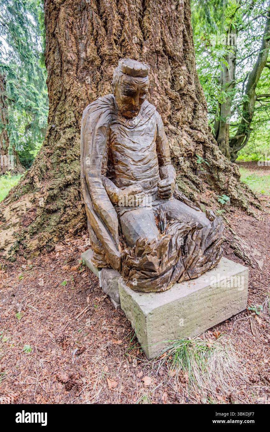 The image shows one of the wood sculptures at Glamis Castle Scotland ...