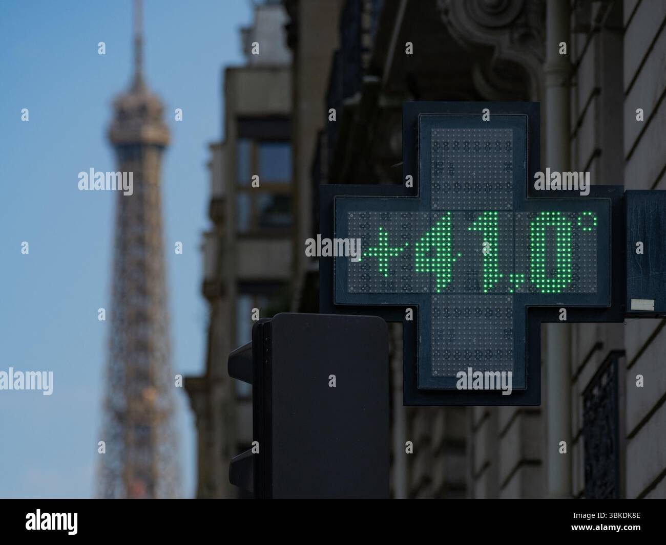 High temperatures in Paris during a heat wave. Paris, France on August ...