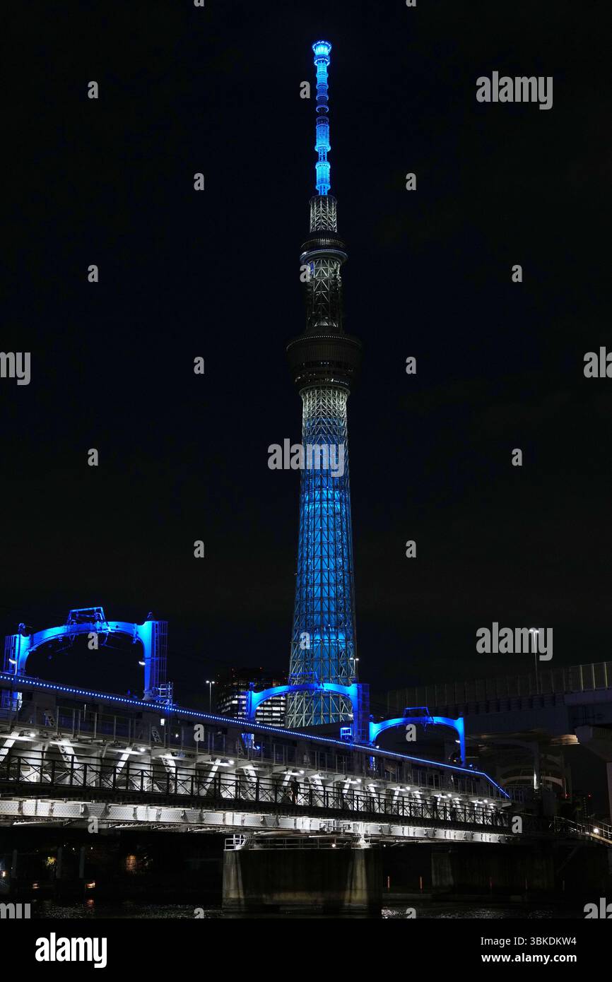 Tokyo, Japan. 20th June, 2025. The Tokyo Sky Tree and the Sumida River ...
