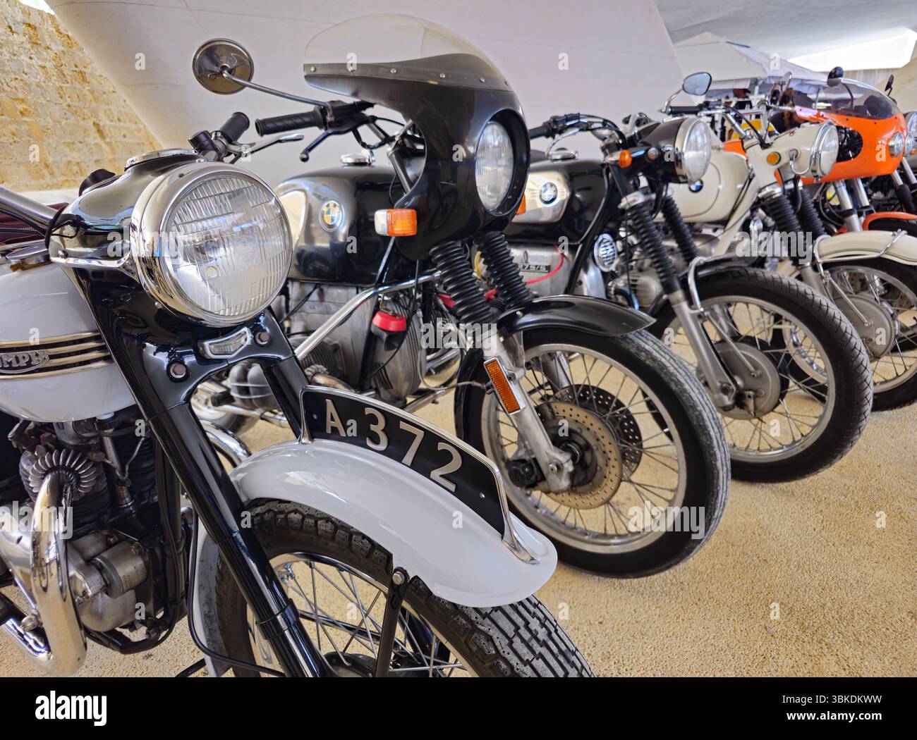 Classic vintage sport motorcycles showcasing iconic design, in a ...