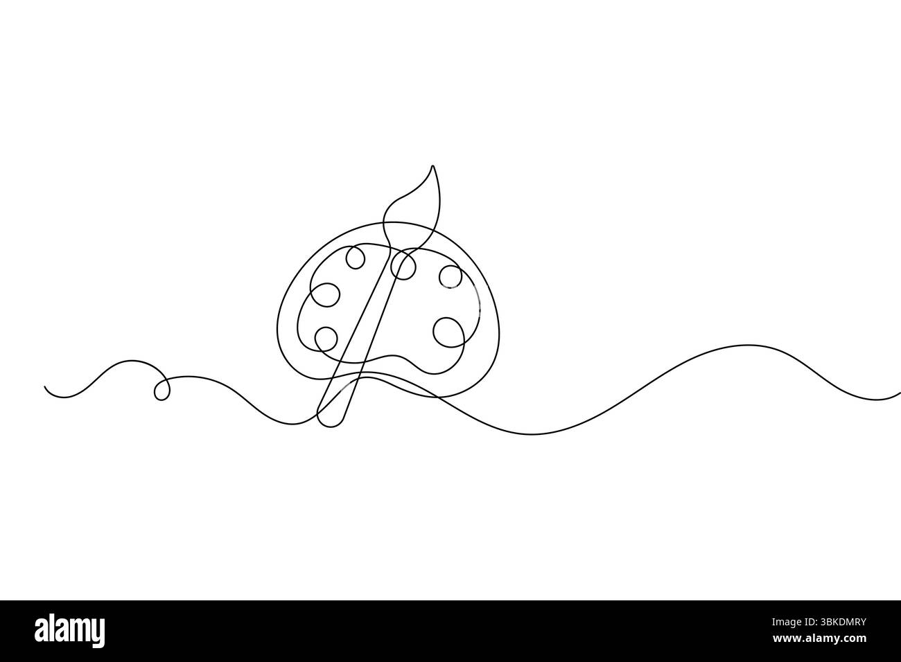 Continuous linear drawing paint Black and White Stock Photos & Images ...