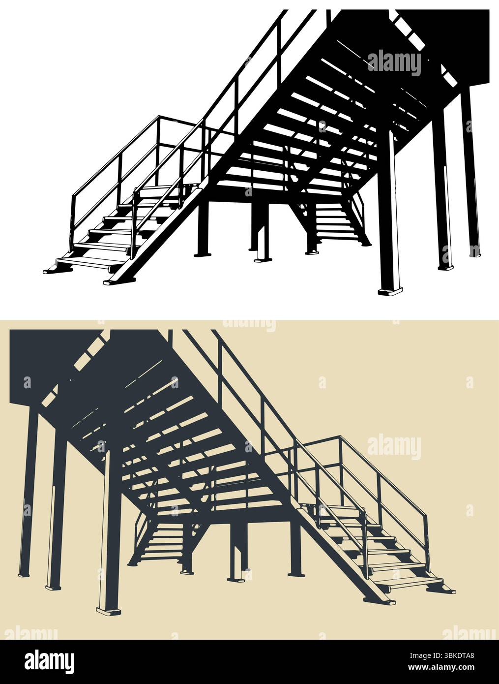 Staircase access Stock Vector Images - Alamy