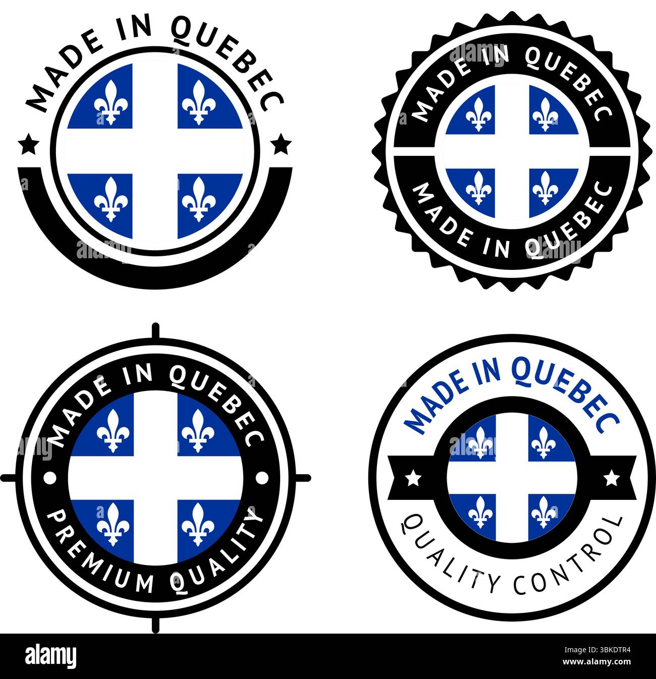 National flag of the Quebec, set flat vector icon Stock Vector Image ...