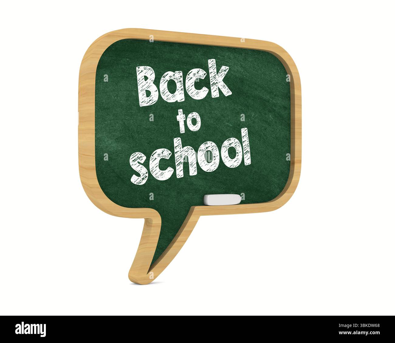 Blackboard with text Black to school on white background. Isolated 3D ...