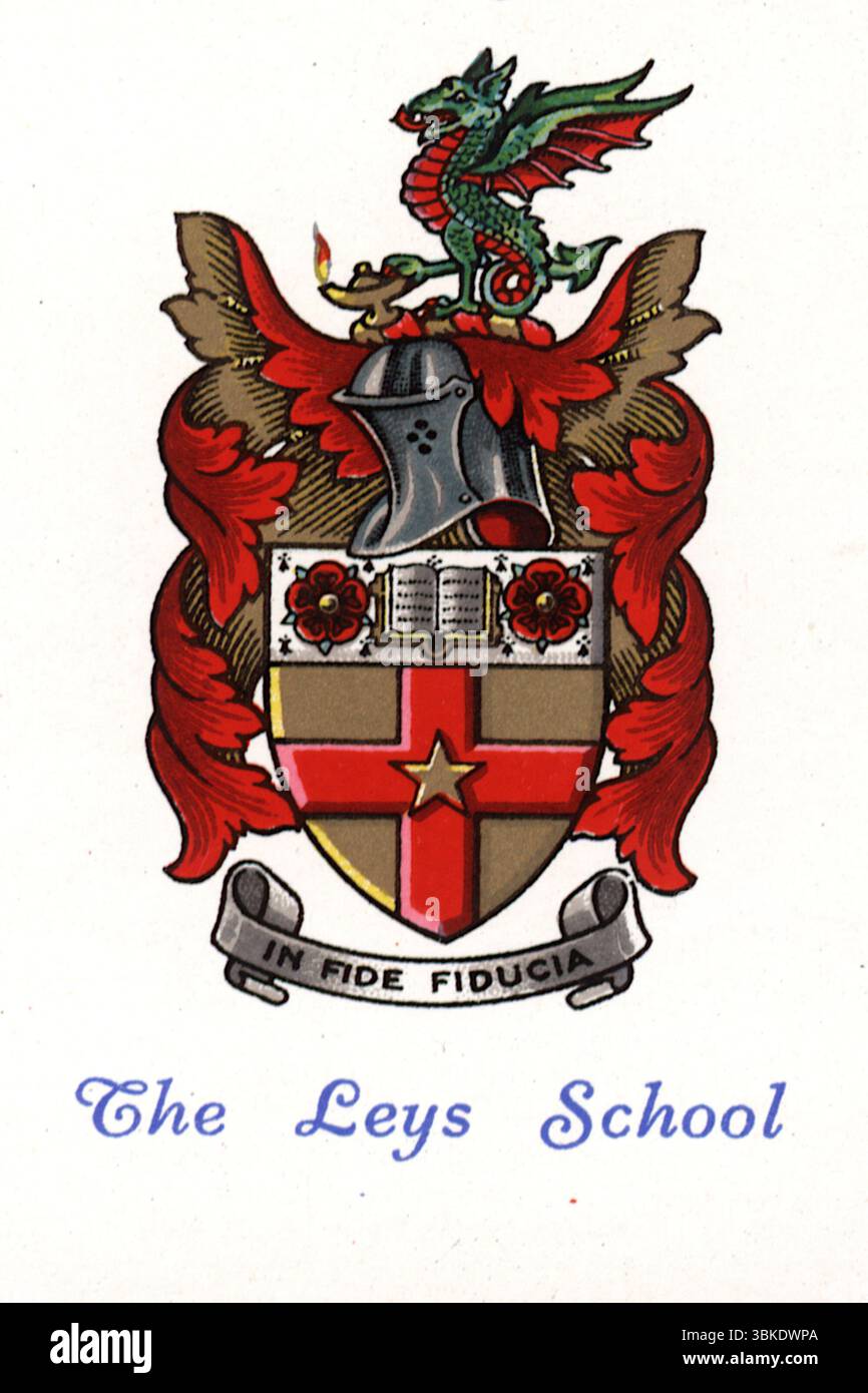 The coat of arms for The Leys School which is in Cambridge, England ...