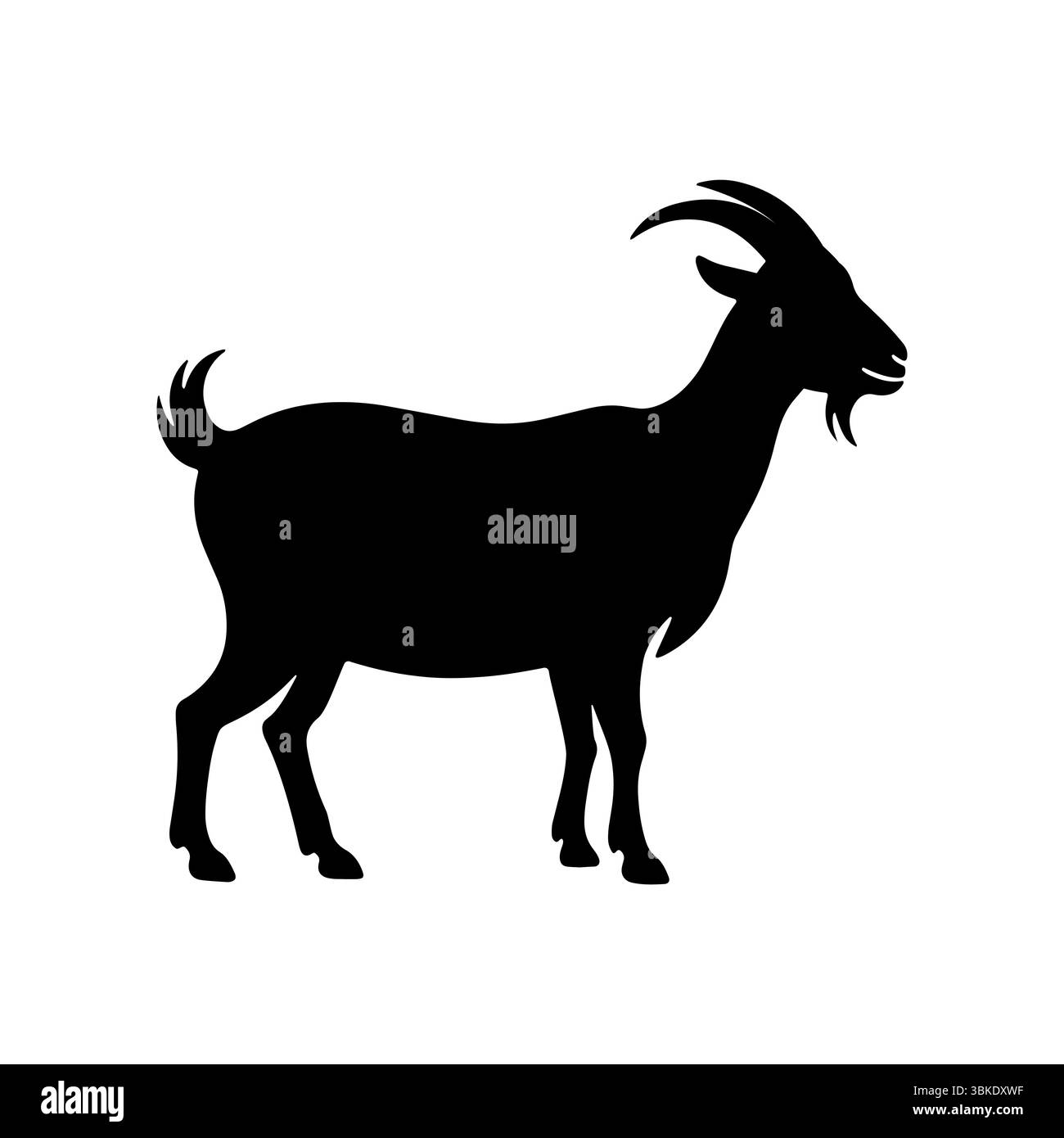 Goat silhouette vector standing, running, side, front all view Stock ...