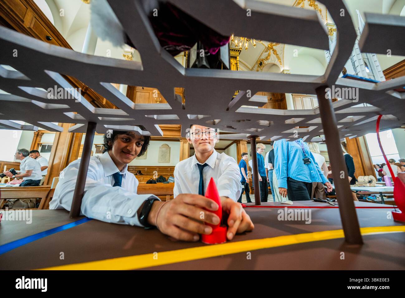 London, UK. 20 Jun 2025. Students from Bishop Watts Sunbury make final adjustments - 3D map of ...