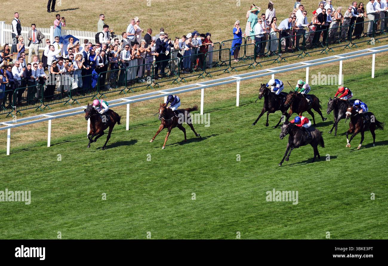 Never Let Go ridden by Kieran Shoemark (second left) goes on to win the ...