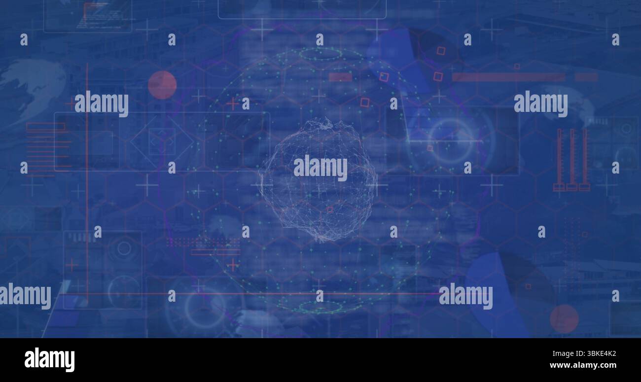 Digital globe hexagonal patterns showing hi-res stock photography and images - Alamy