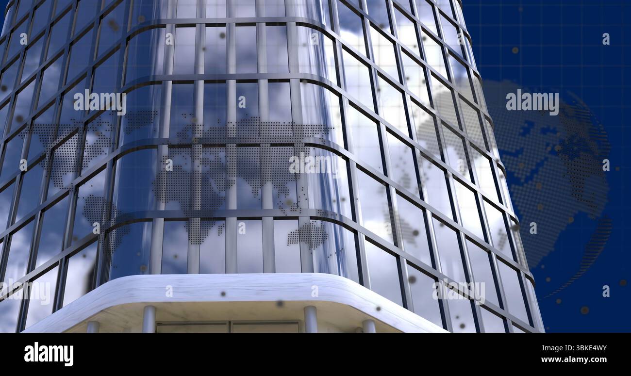 Vertical corporate blue world map hi-res stock photography and images - Alamy