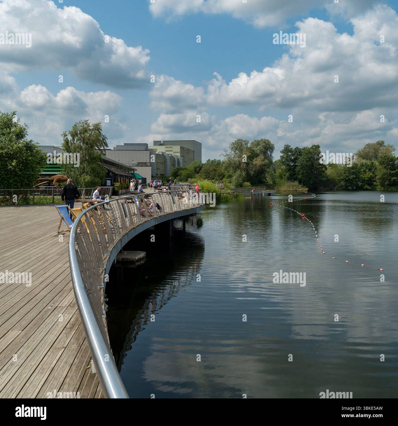 The boardwalk with stainless steel railings by Skew Bridge Lake ...