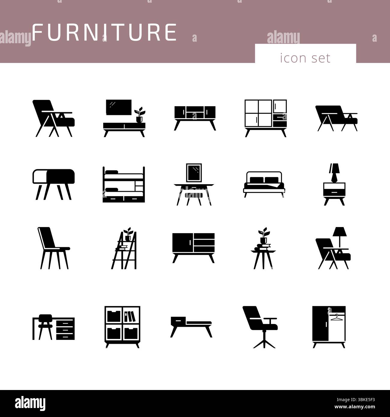Furniture line icons editable hi-res stock photography and images - Alamy