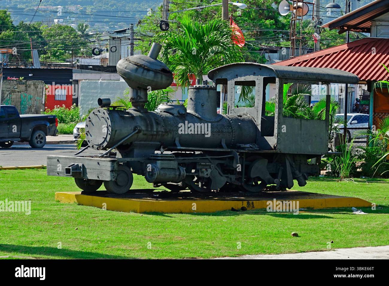 Old steam engine locomotive On display for tourists Puerto Plata ...