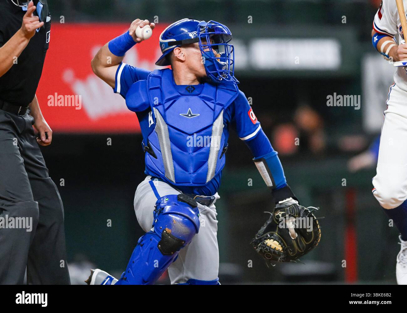 Kansas City Royals catcher Salvador Perez throws back to the pitcher ...