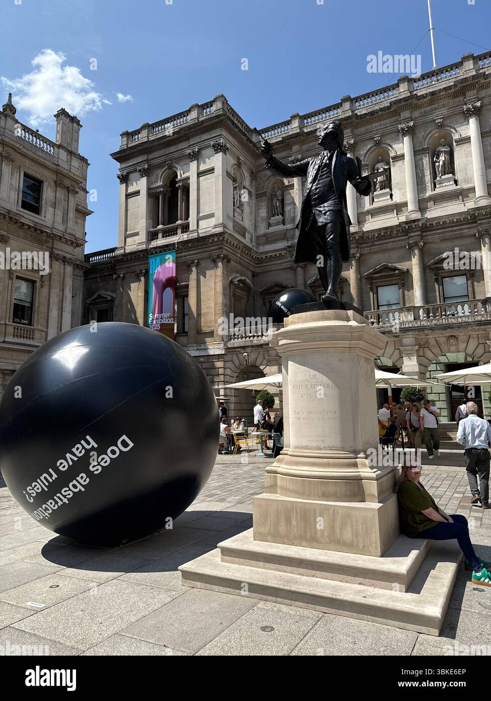 Statue of Sir Joshua Reynolds at the Royal Academy Summer Exhibition ...