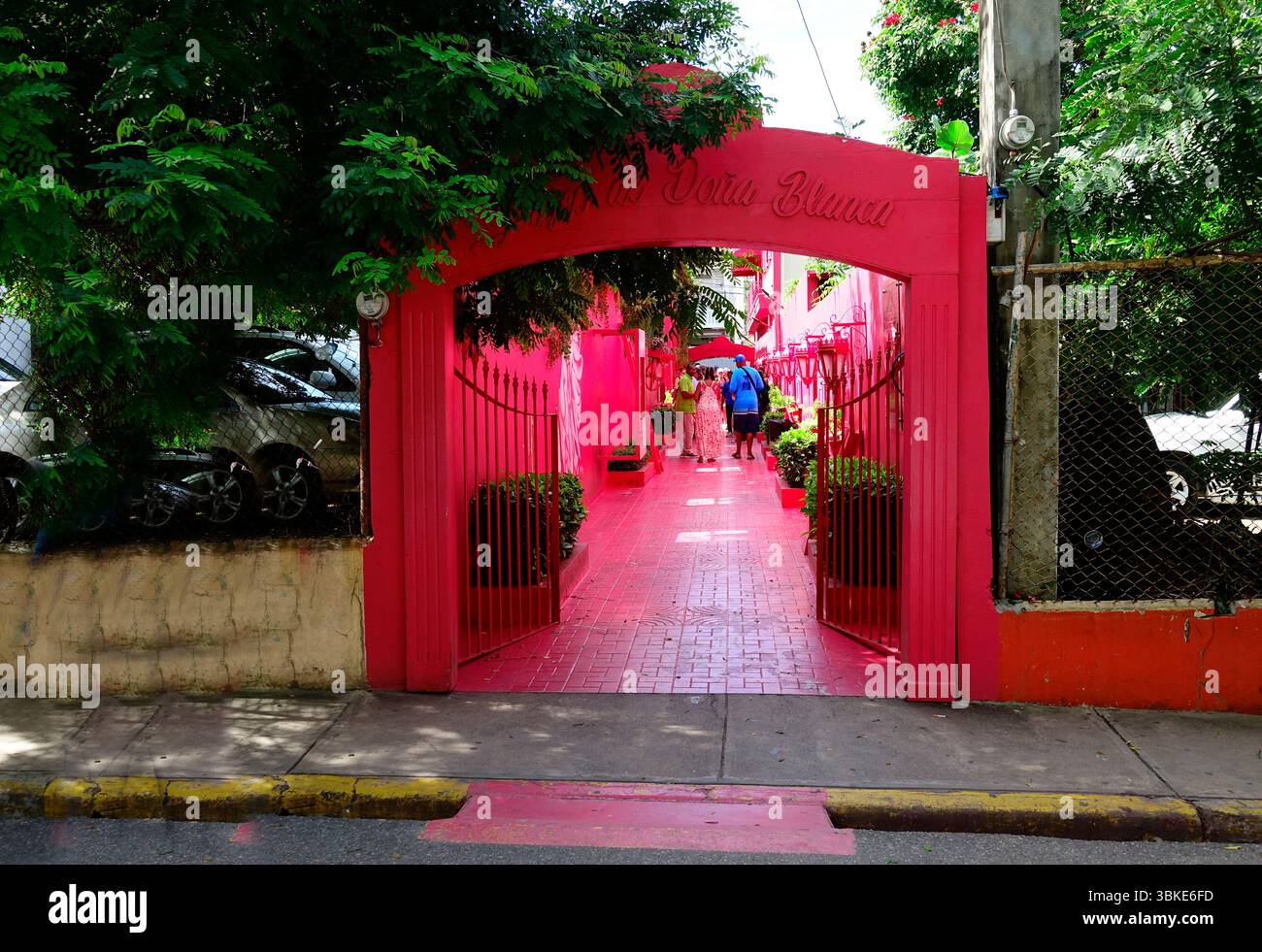 Pink Street in Puerto Plata Dominican Republic Taino Bay cruise port in ...