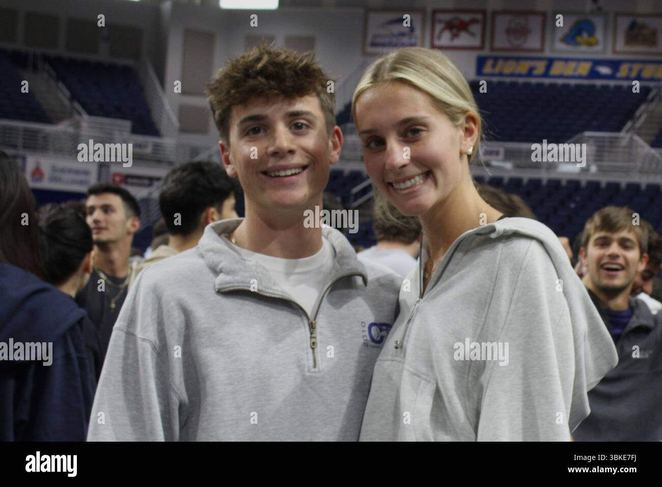 Twin siblings Liam Heaney, left, and Emma Heaney attend rehearsal for Plainview-Old Bethpage ...