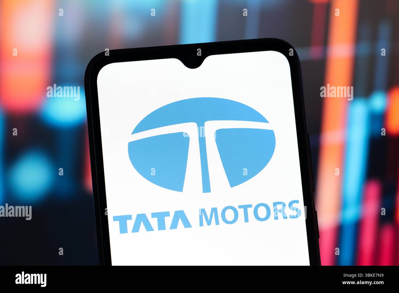 June 20, 2025: In this photo illustration, the Tata Motors logo is seen ...