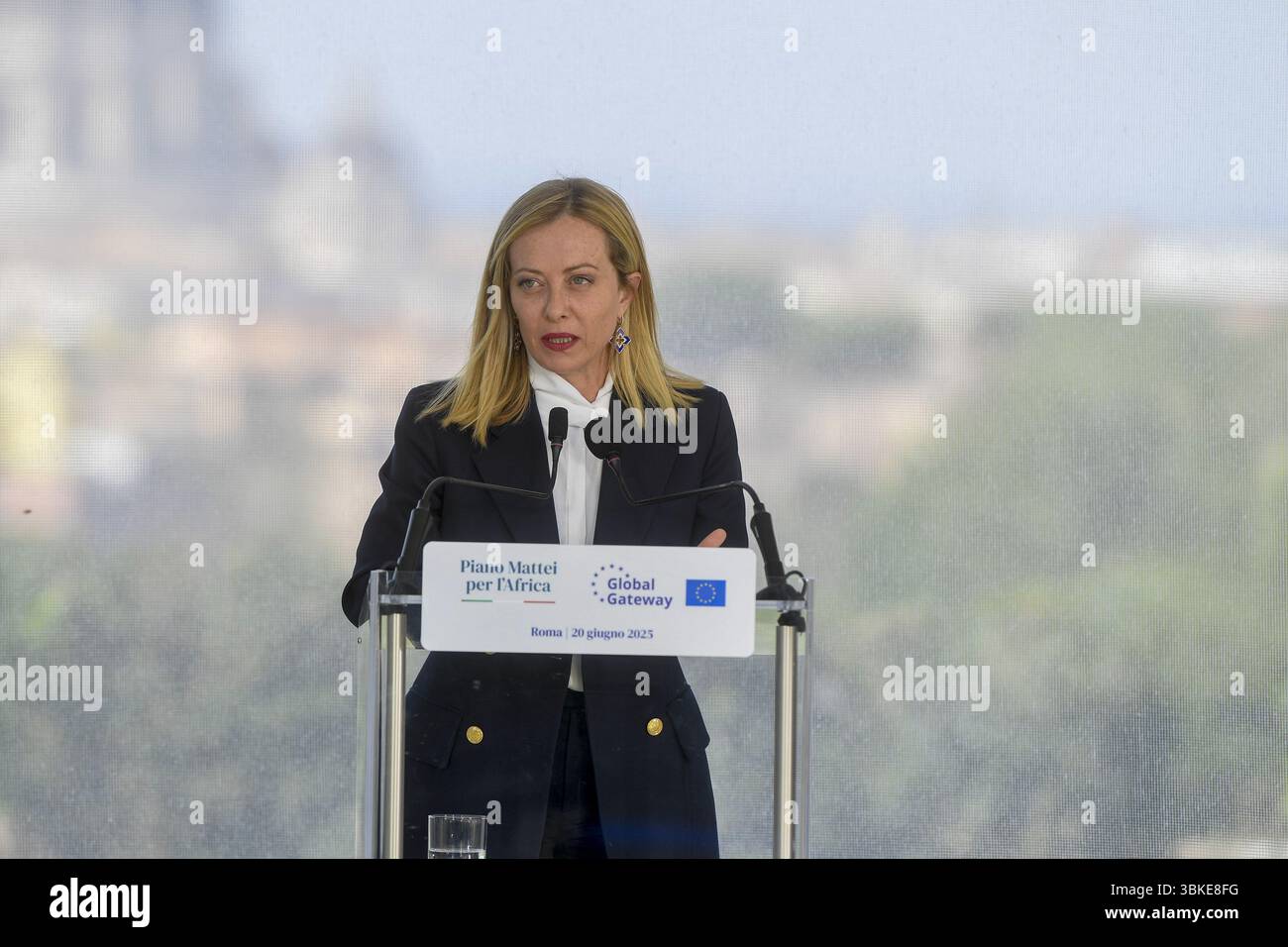 Rome, Italy. 20th June, 2025. Rome Villa Doria Pamphili Summit Mattei ...