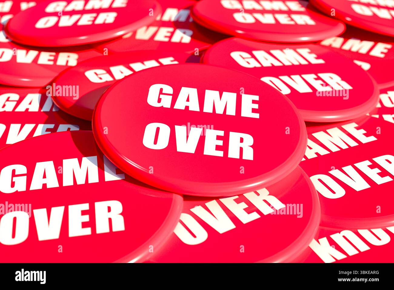 Game Over Game Over. Red badges on the table with the message Game Over ...