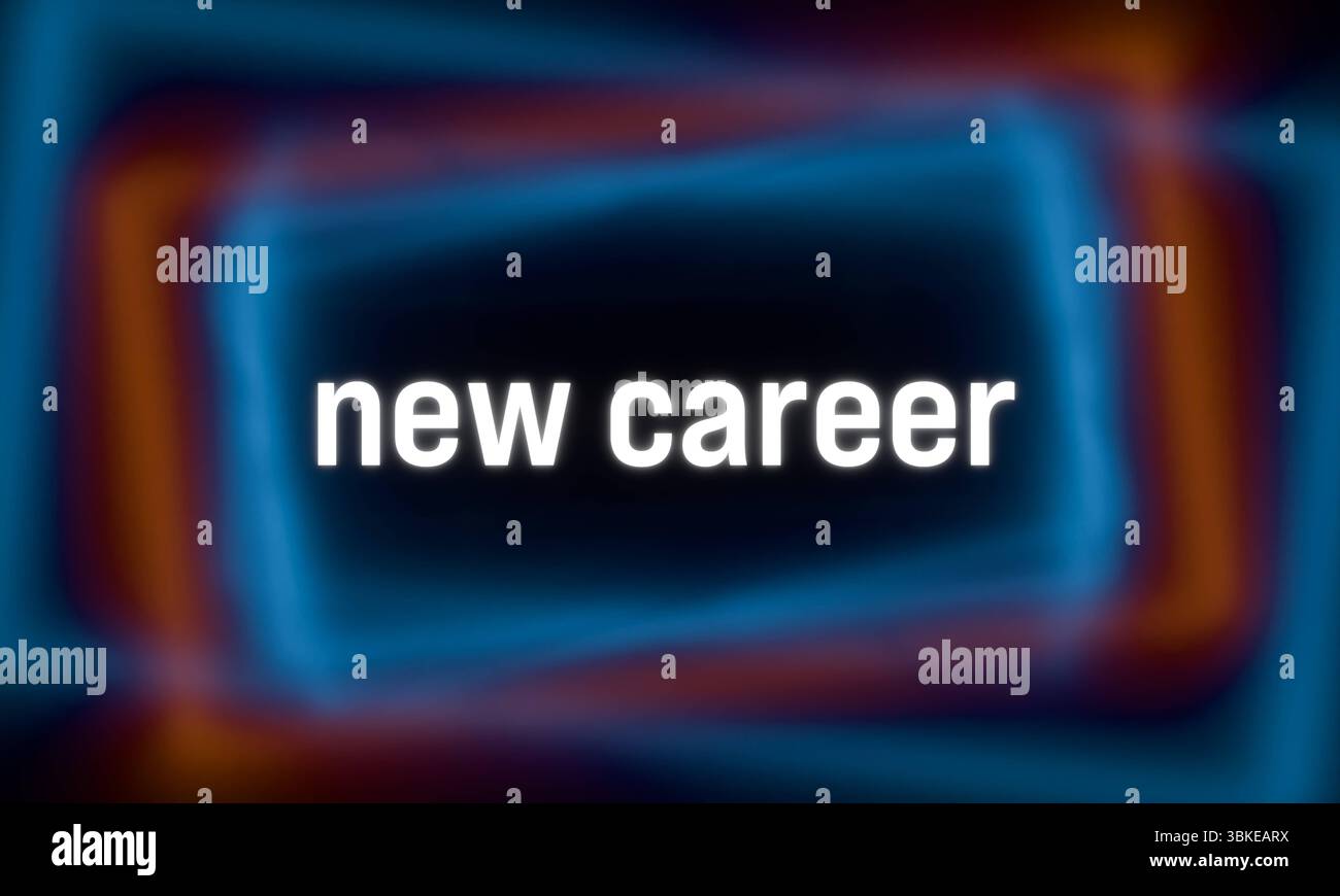 New career. New career. Colored blurred lines in the background ...