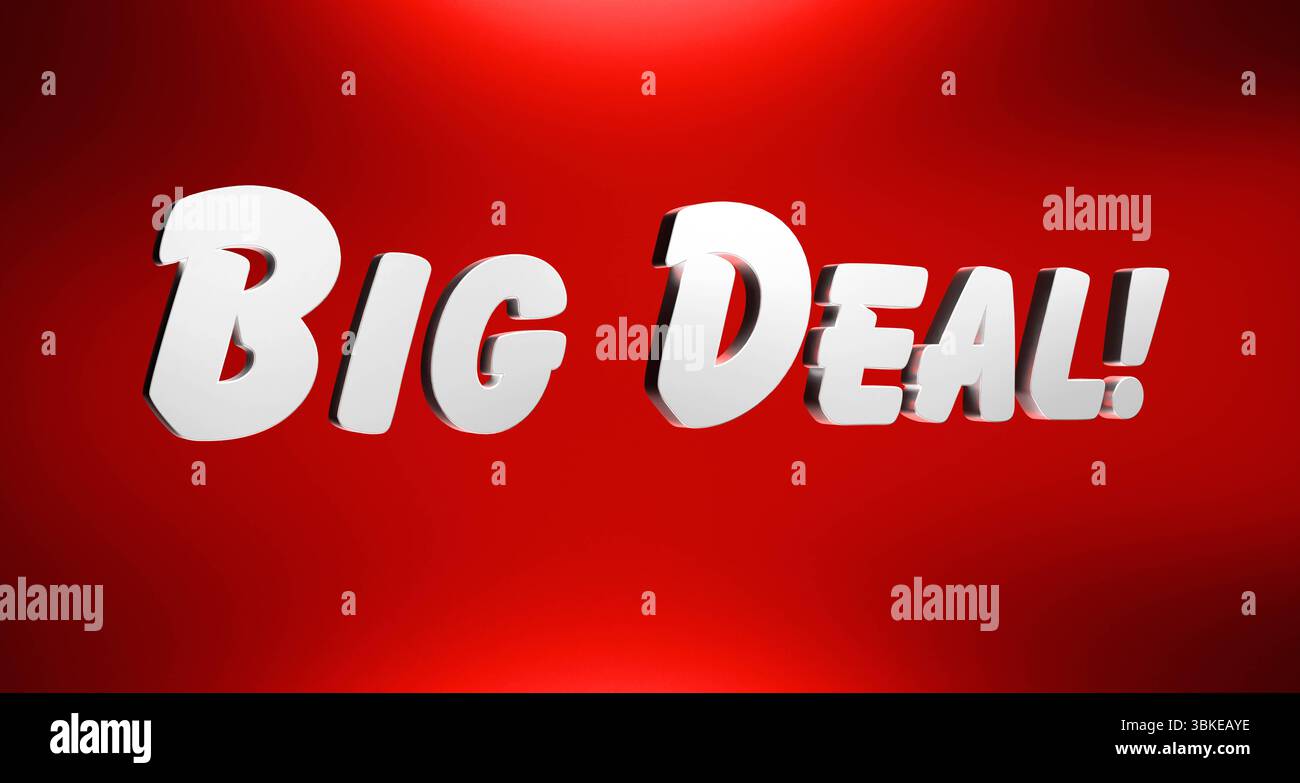 Big deal. Big deal. Banner in red and white. Shopping, business ...