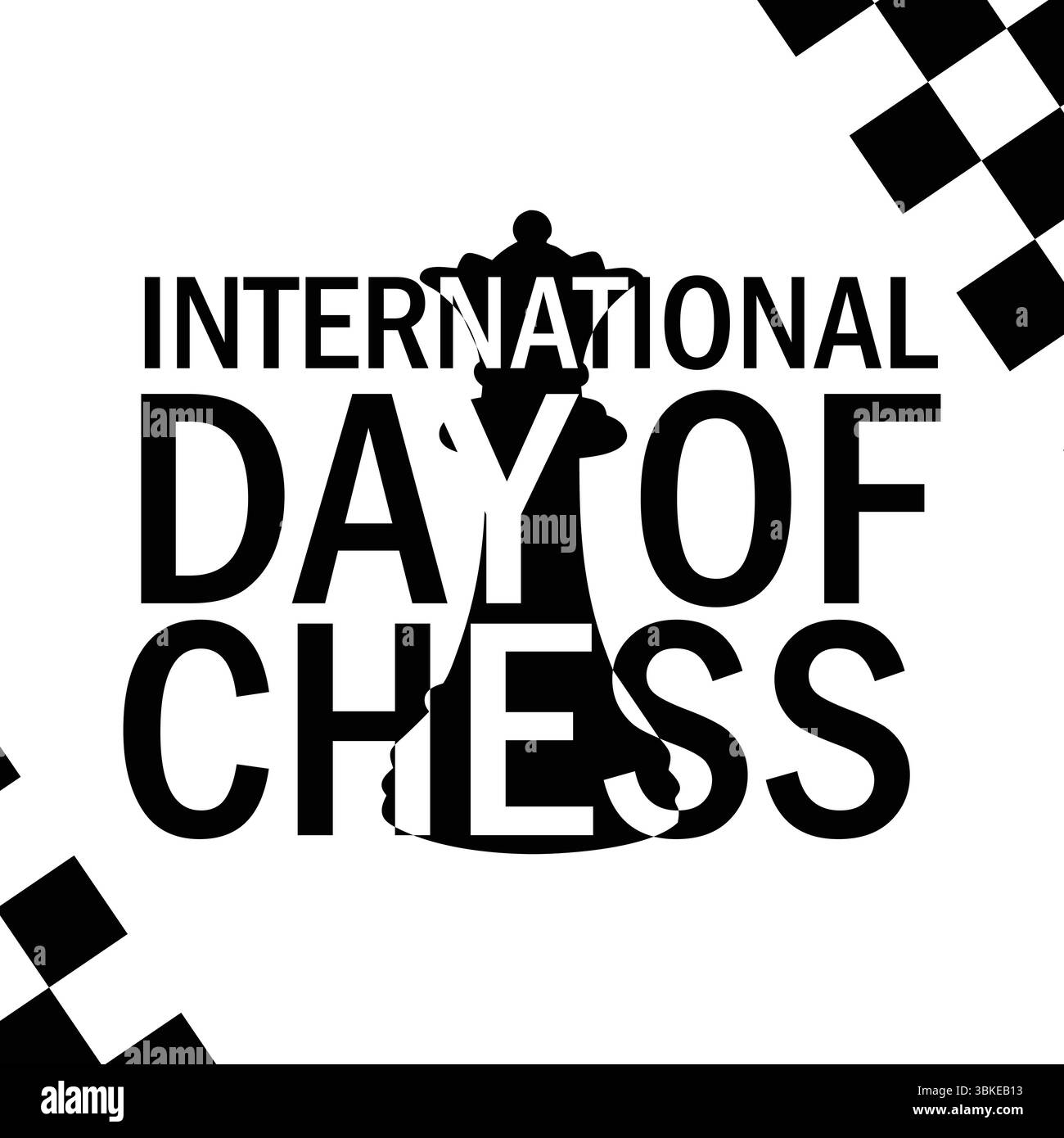 International Day of Chess with Falling Chess Squares Stock Vector ...