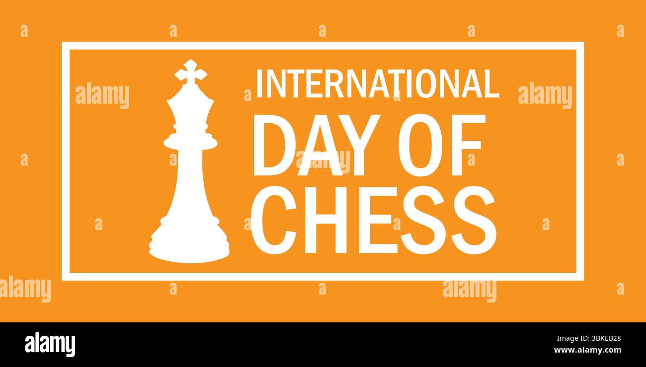 International Chess Day Poster with King Silhouette Stock Vector Image ...