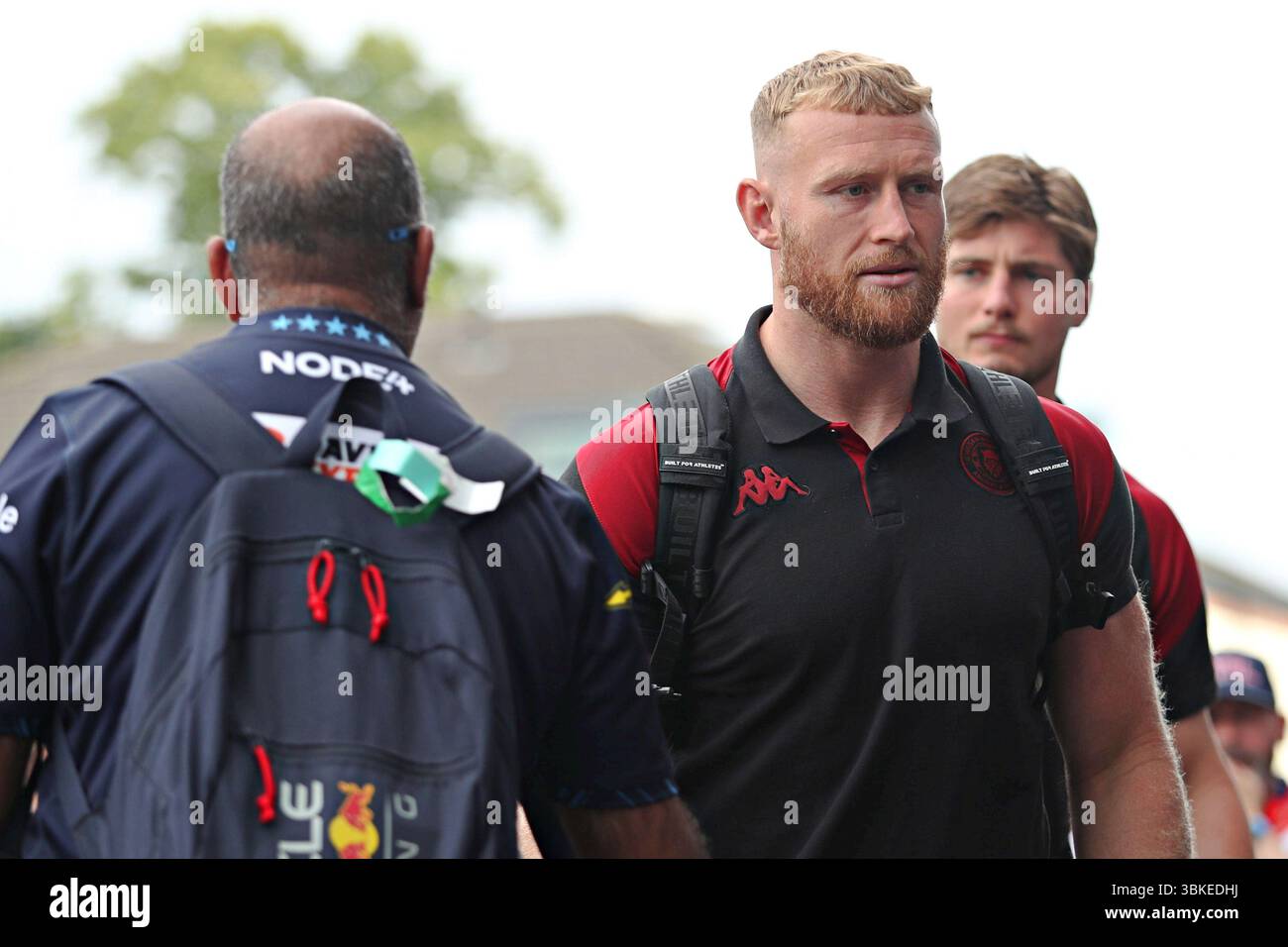 Luke Thompson of Wigan Warriors arrives before the Betfred Super League ...