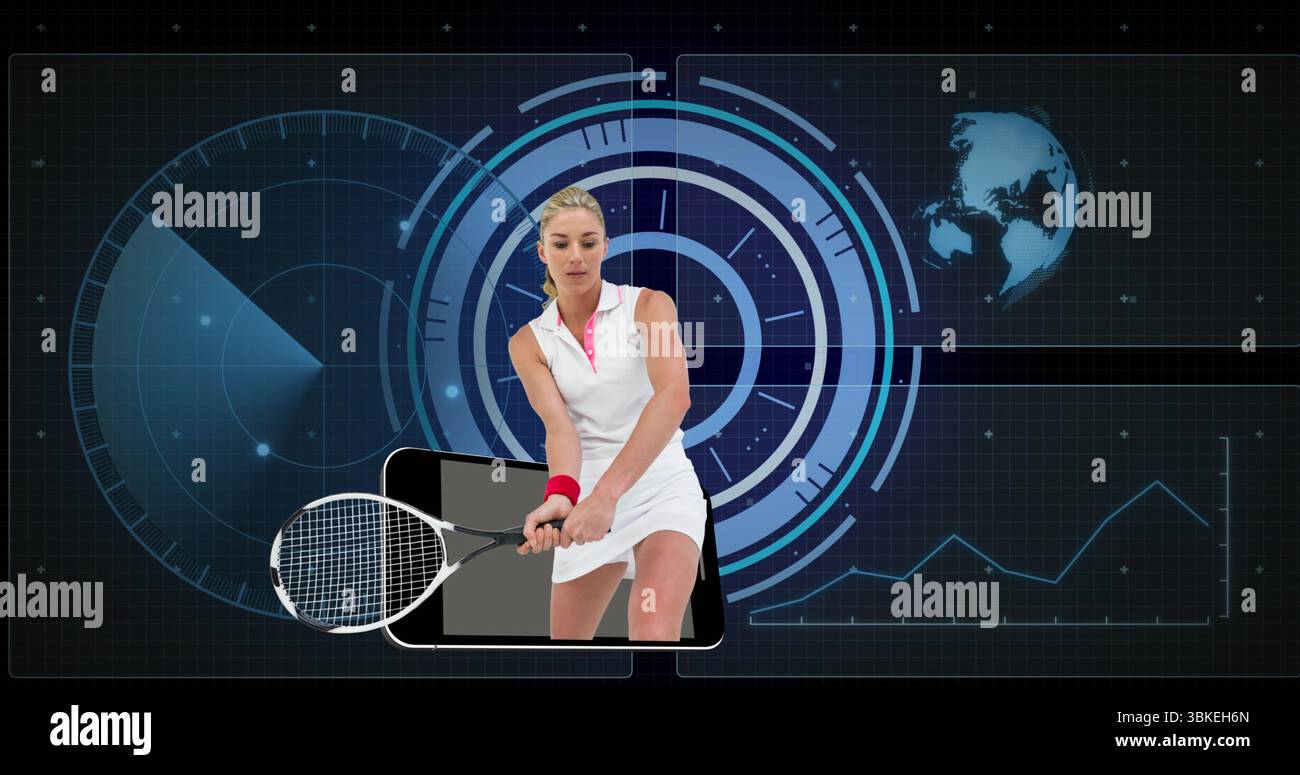 Tennis player swinging racket data hi-res stock photography and images ...