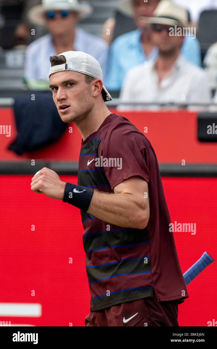London, UK. 20 June 2025. Jack Draper reacts during the Brandon ...