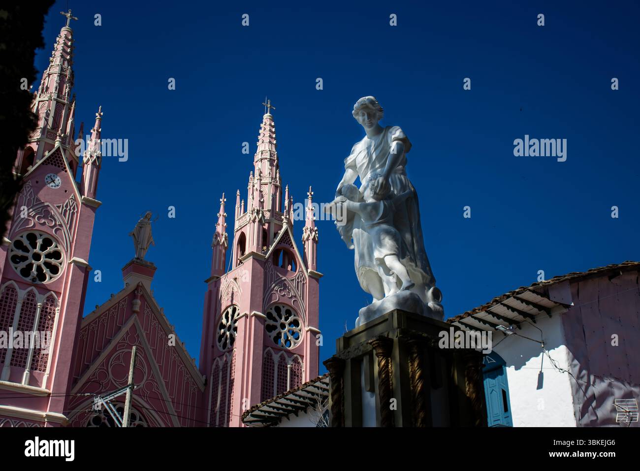 Jerico, Colombia - 16 January 2024. Monument to the mother and the Pink ...