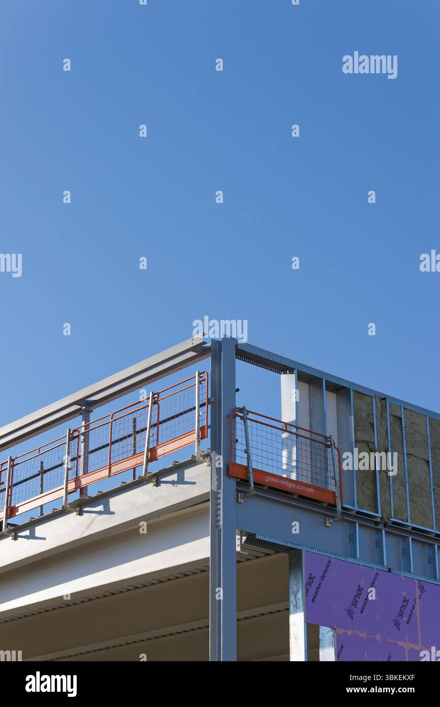 Steel skeleton frame steelwork with secondary steelwork SFS and ...