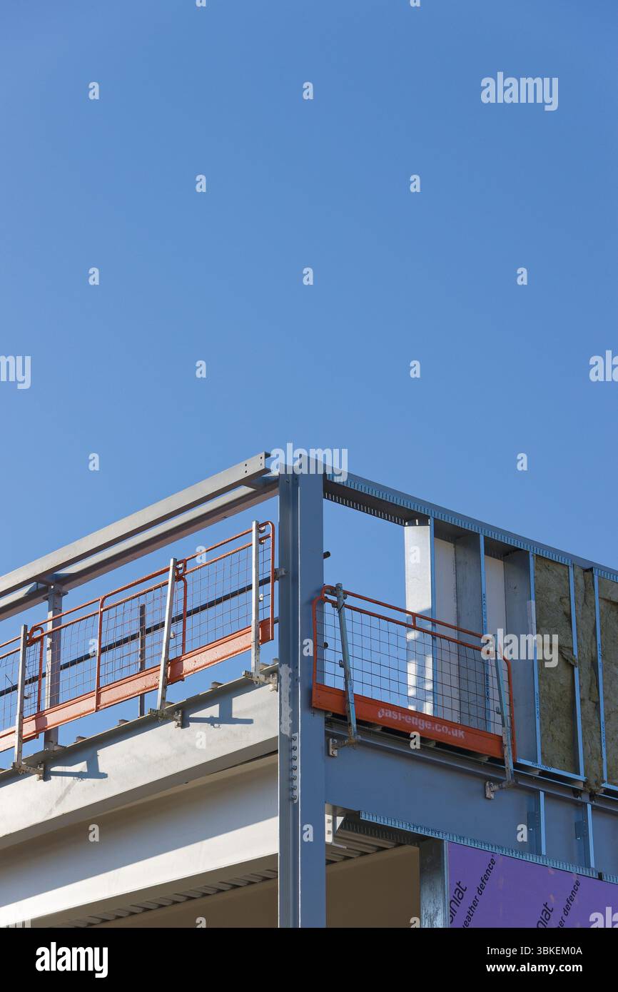 Steel skeleton frame steelwork with secondary steelwork SFS and ...