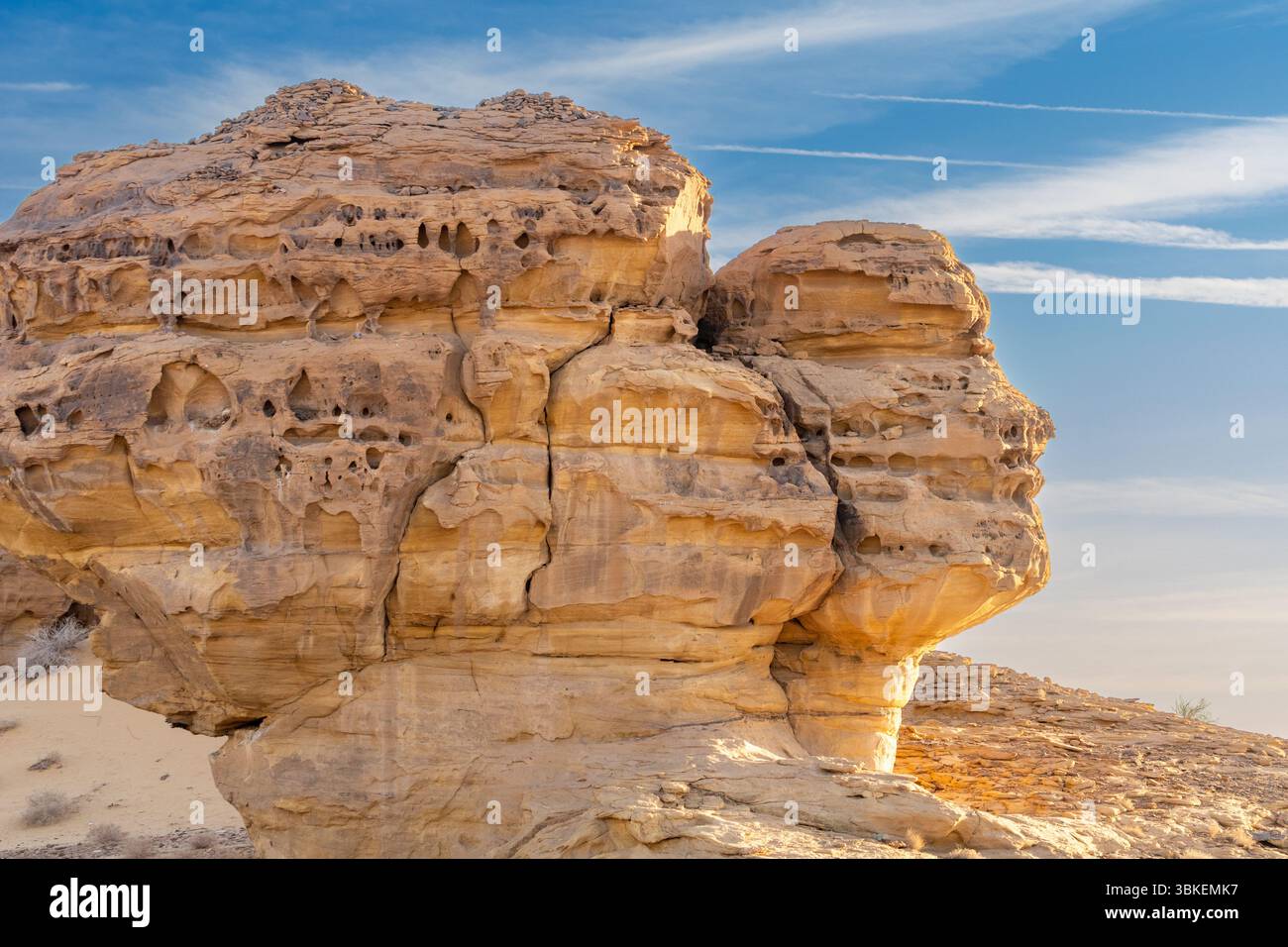 Face Rock at sunset, natural wonder near the carved sandstone rock of ...