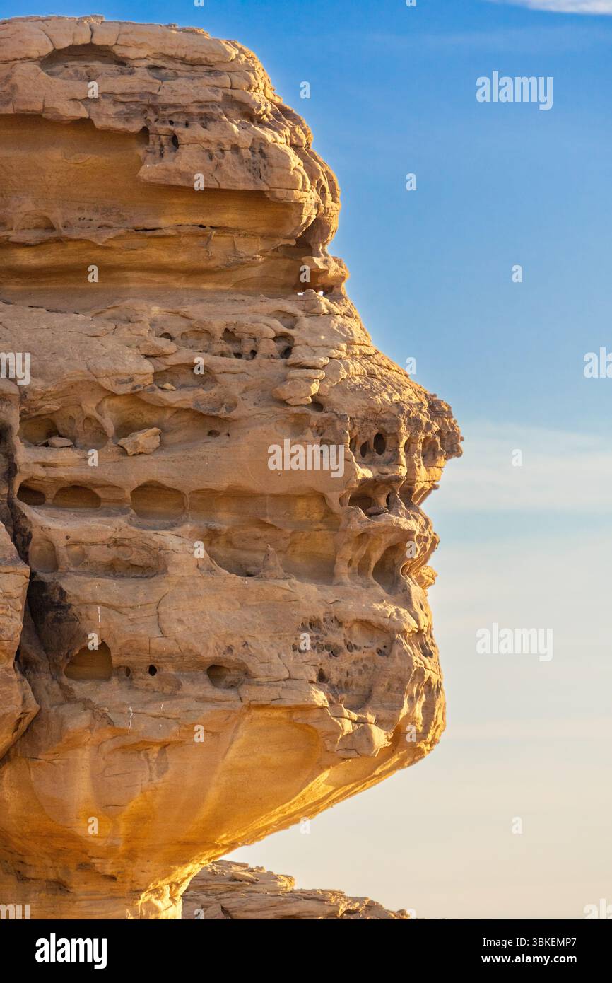 Face Rock at sunset, natural wonder near the carved sandstone rock of ...