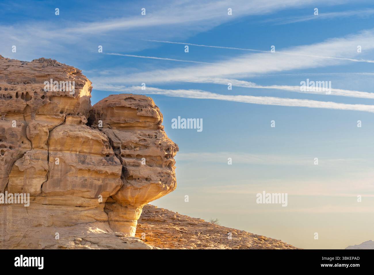 Face Rock at sunset, natural wonder near the carved sandstone rock of ...