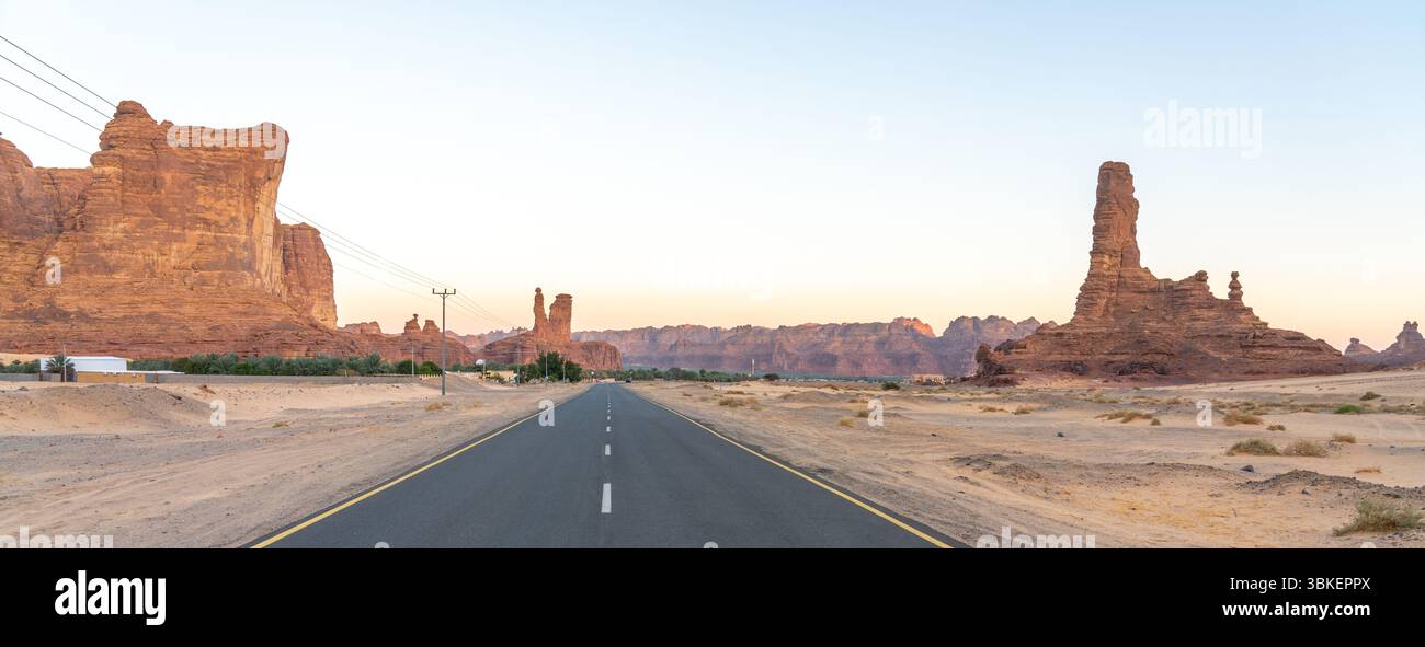 Scenic road to Harrat Viewpoint. A captivating journey towards stunning ...