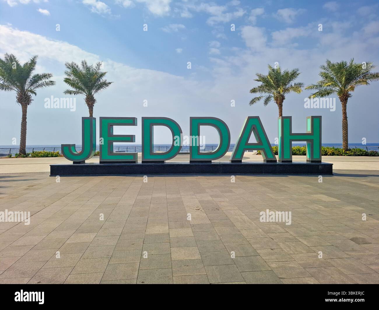 The Corniche of Jeddah sparkles with the iconic Jeddah sign, a vibrant ...