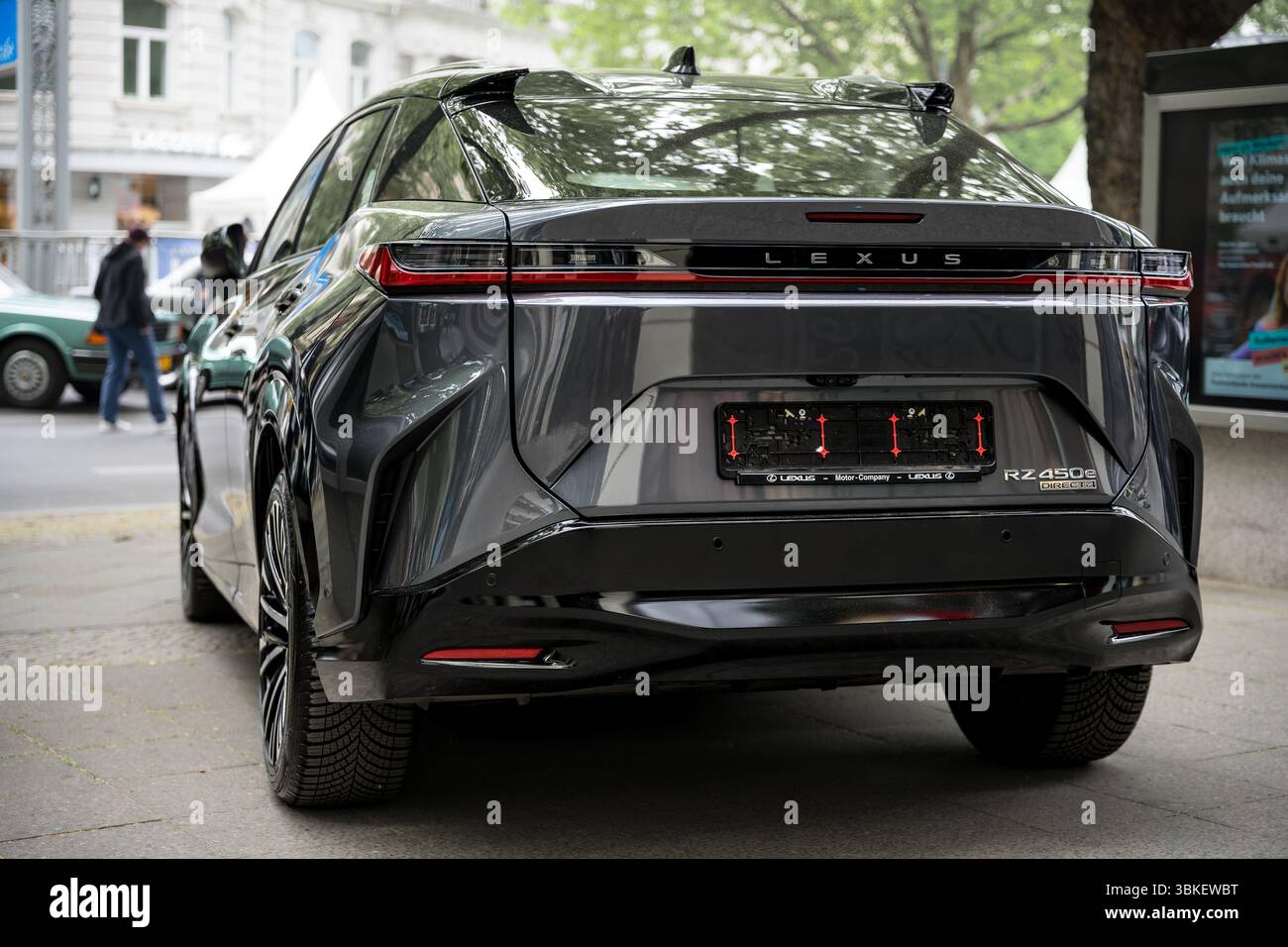 BERLIN – MAY 10, 2025: Rear view of premium electric SUV Lexus RZ450e ...