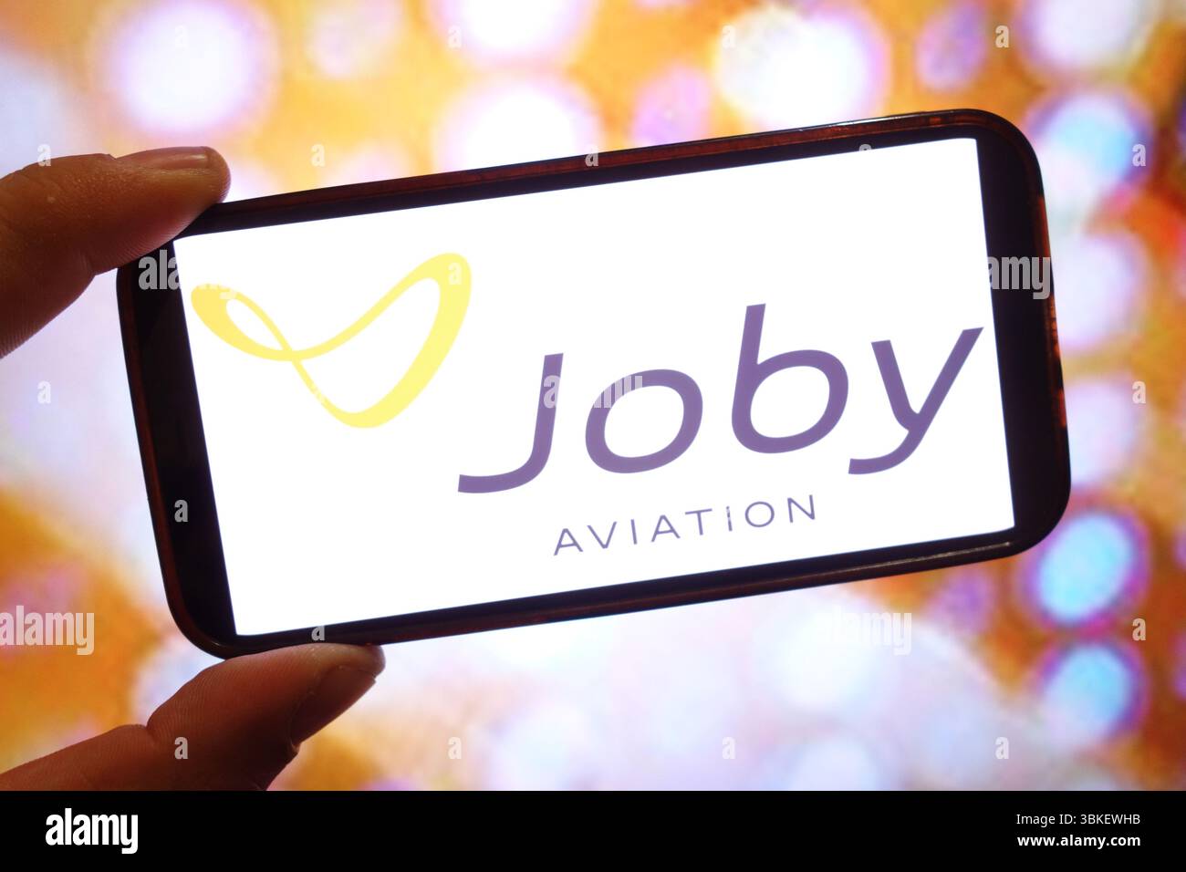 In this photo illustration, the Joby Aviation company logo is seen ...